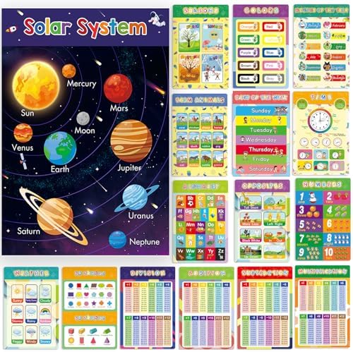 Children's Educational Posters 16 Pcs- Preschool Learning Posters for 1 ...