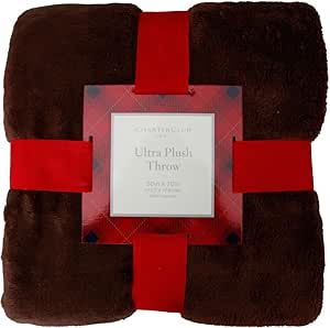 Amazon.com: Charter Club Home Ultra Plush Throw, Chocolate: Throw ...