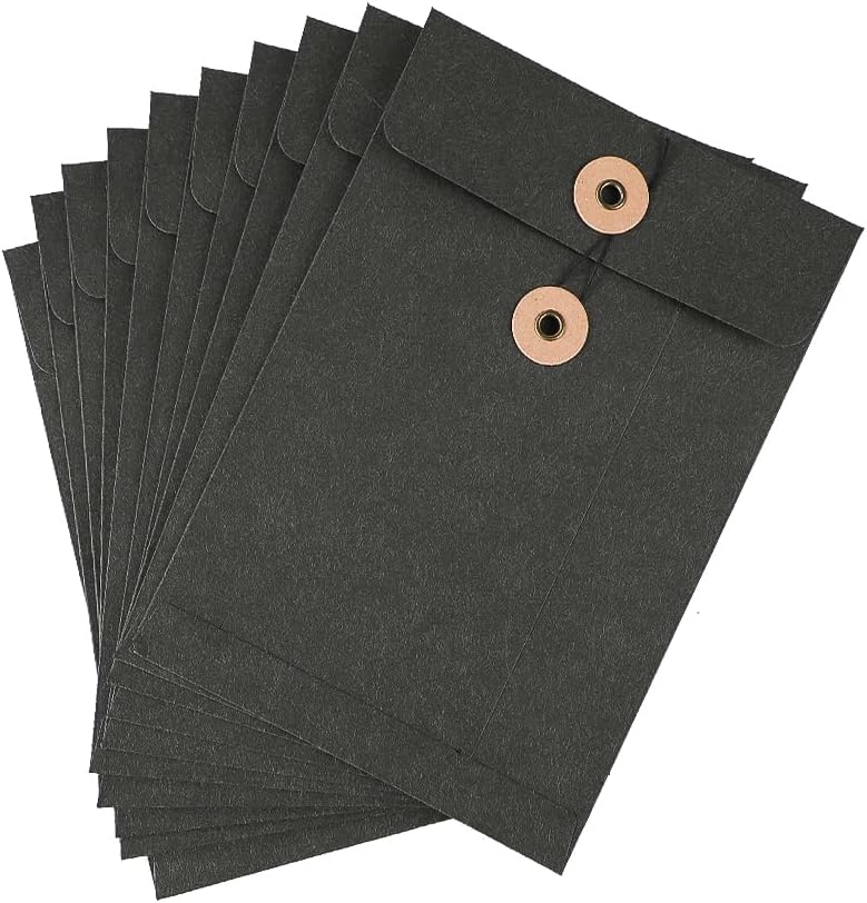 Amazon.com : 10 Pack Vintage Kraft Paper Envelope with String Closure ...