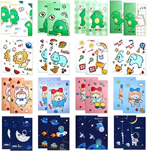 24 Pcs Mini Bloc-Notes,Carnets de Poche Portables Mignons, Animaux de ...