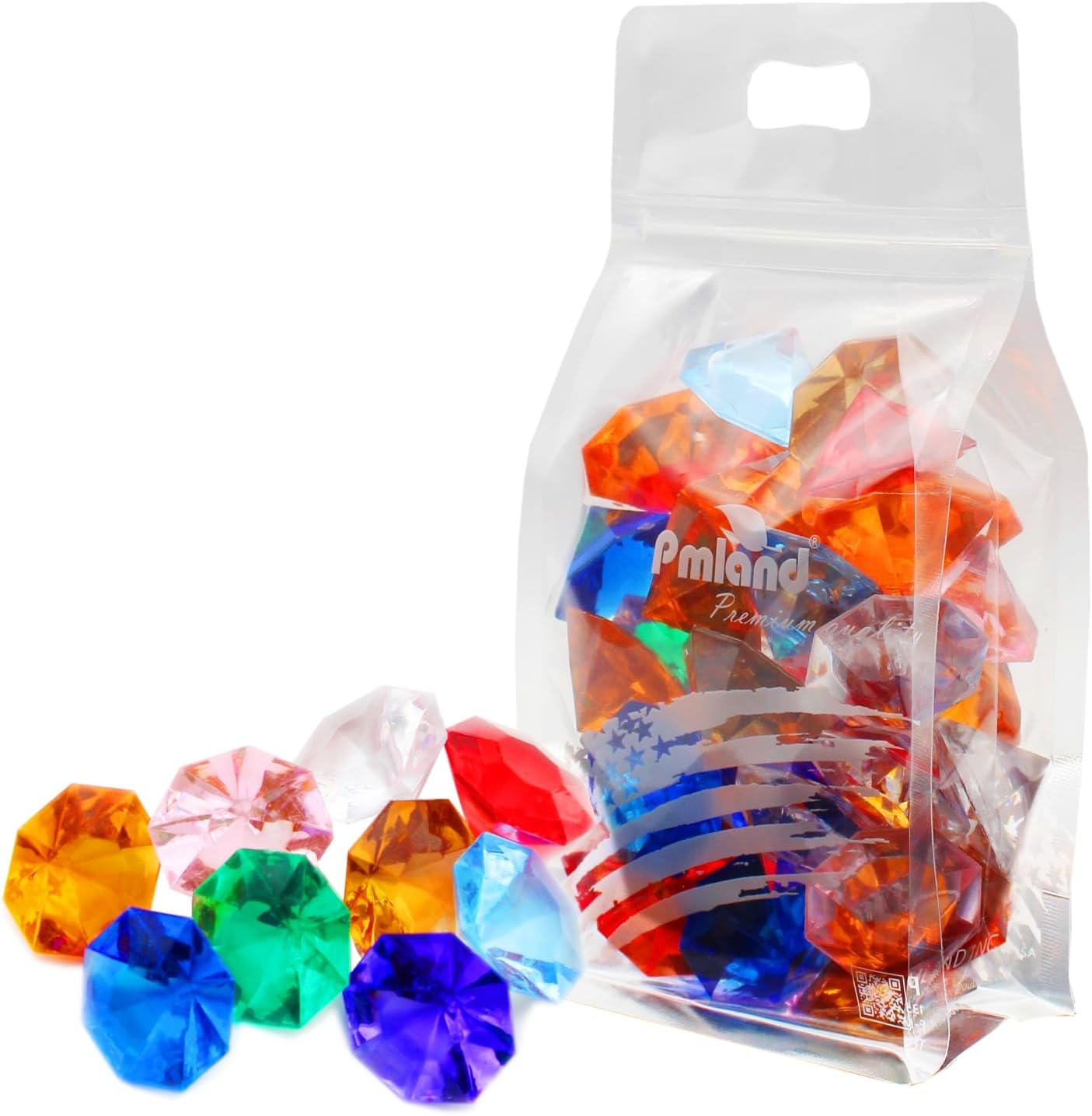 Amazon.com: PMLAND Large Acrylic Diamond Gems and Jewels Crystals ...