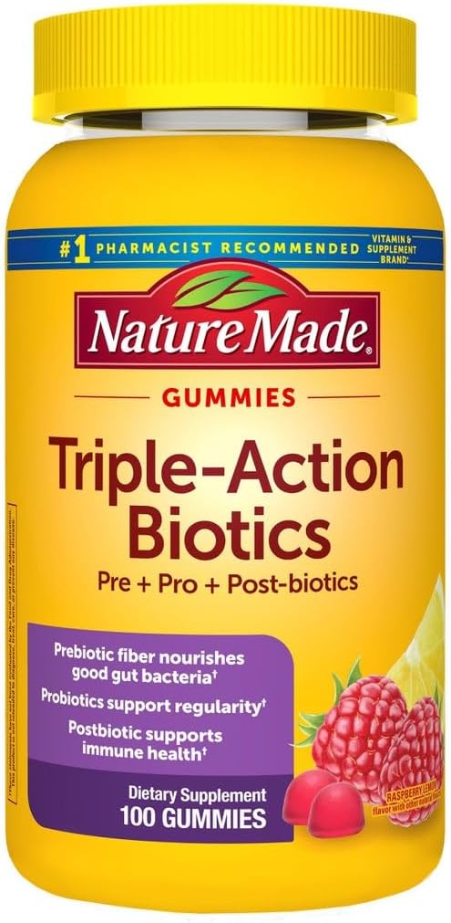 Amazon.com: Nature Made Triple Action Biotic Gummy, 100 Gummies ...