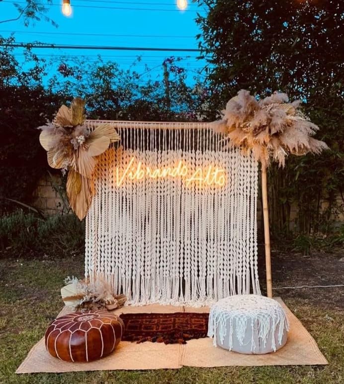 Macrame backdrop wedding 60 photos - Vianawedding.com