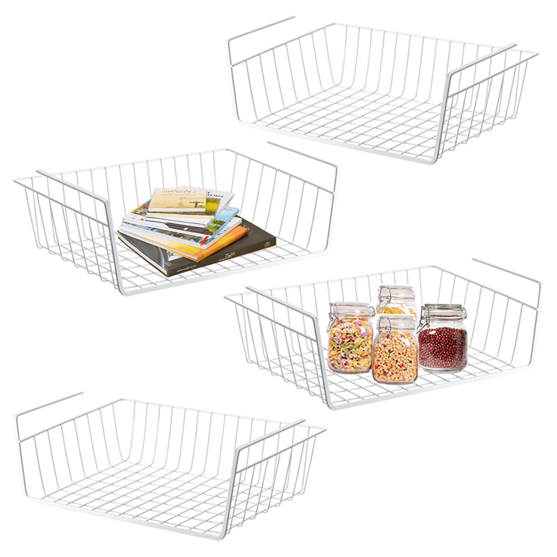 Wire Basket Shelving 3 Tiered Standing Storage Rack With Market