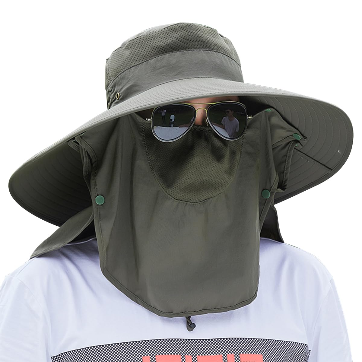 GUSTAVE Cotton Wide Brim Hat For Men 360 Degree Uv-Protection Sun Hat ...
