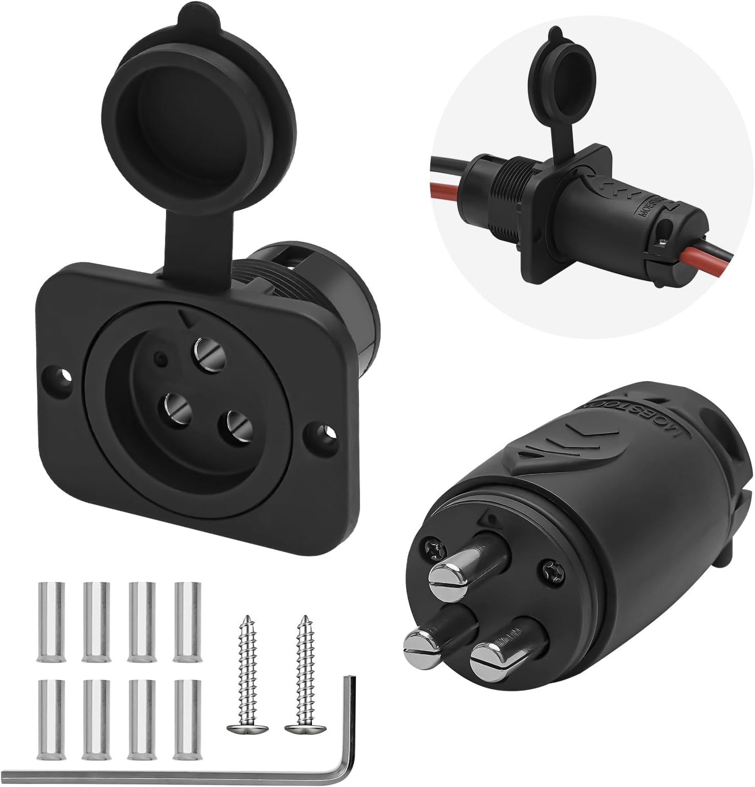 Amazon.com: 70A Trolling Motor Plug & Receptacle +70A Receptacle ...