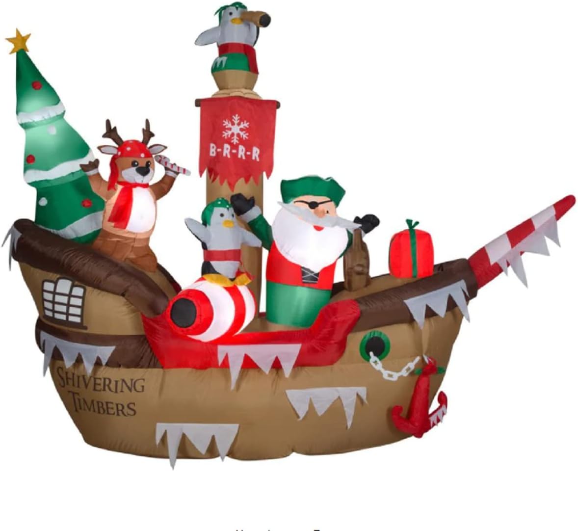 Amazon.com: 10 Ft. H Inflatable Giant Christmas Pirate Ship Scene ...