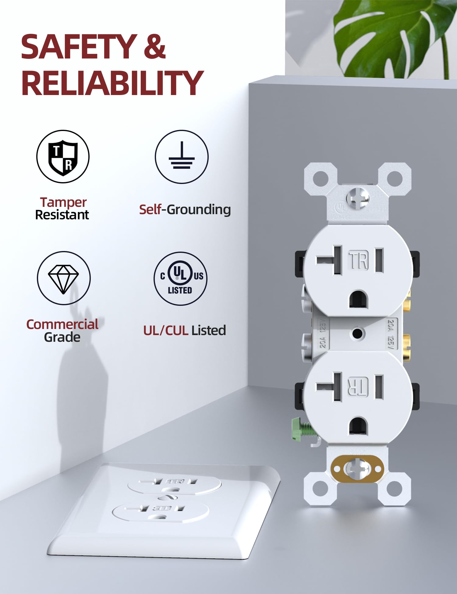Snapklik.com : AIDA 20 Amps Outlets Duplex Electrical Receptacle ...