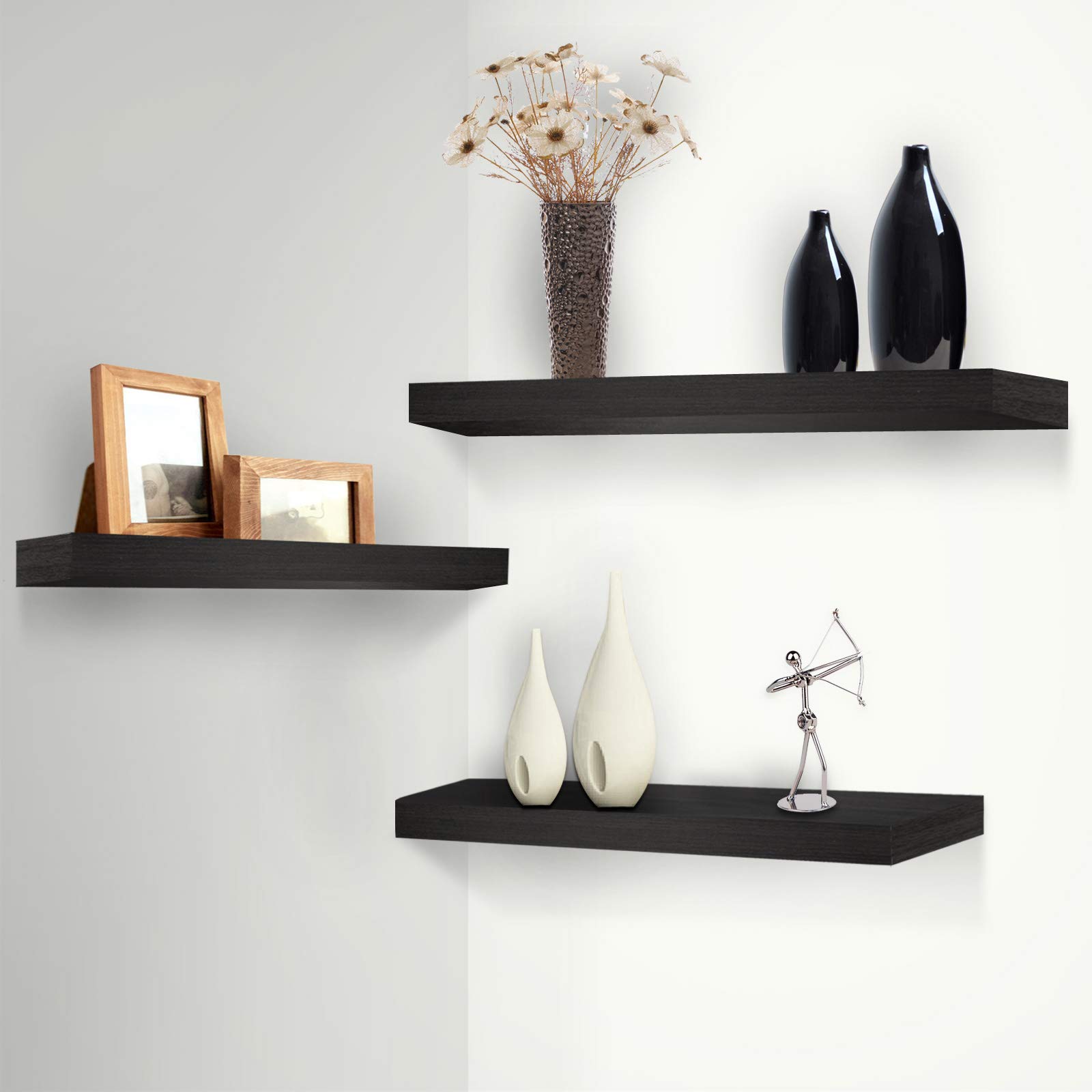 Artiss Floating Wall Shelf, Set of 3 Shelves Corner Bookshelf Storage ...