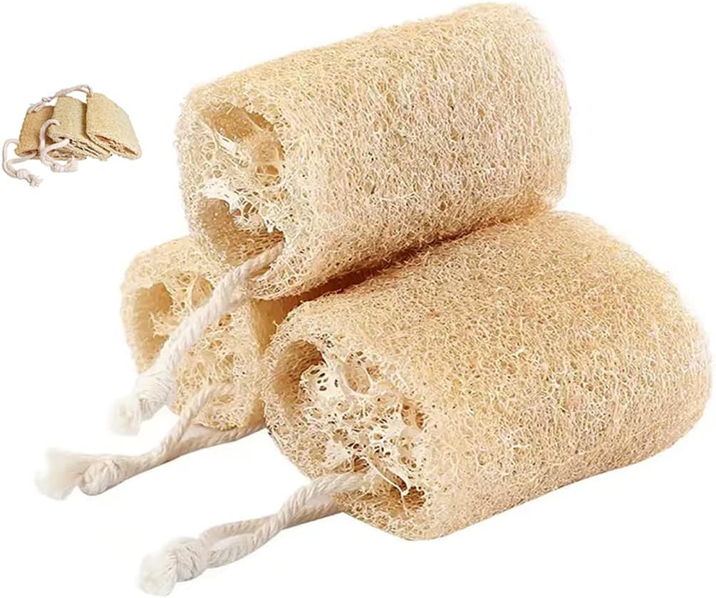 Natural Shower Loofah Sponge, Organic Loofah, Loofah Body Brush Natural ...