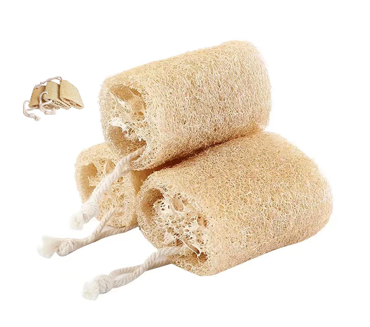 Natural Shower Loofah Sponge, Organic Loofah, Loofah Body Brush Natural ...