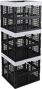 Amazon.com : Afromy 18 L Collapsible Storage Crate, 3 Pack Plastic ...