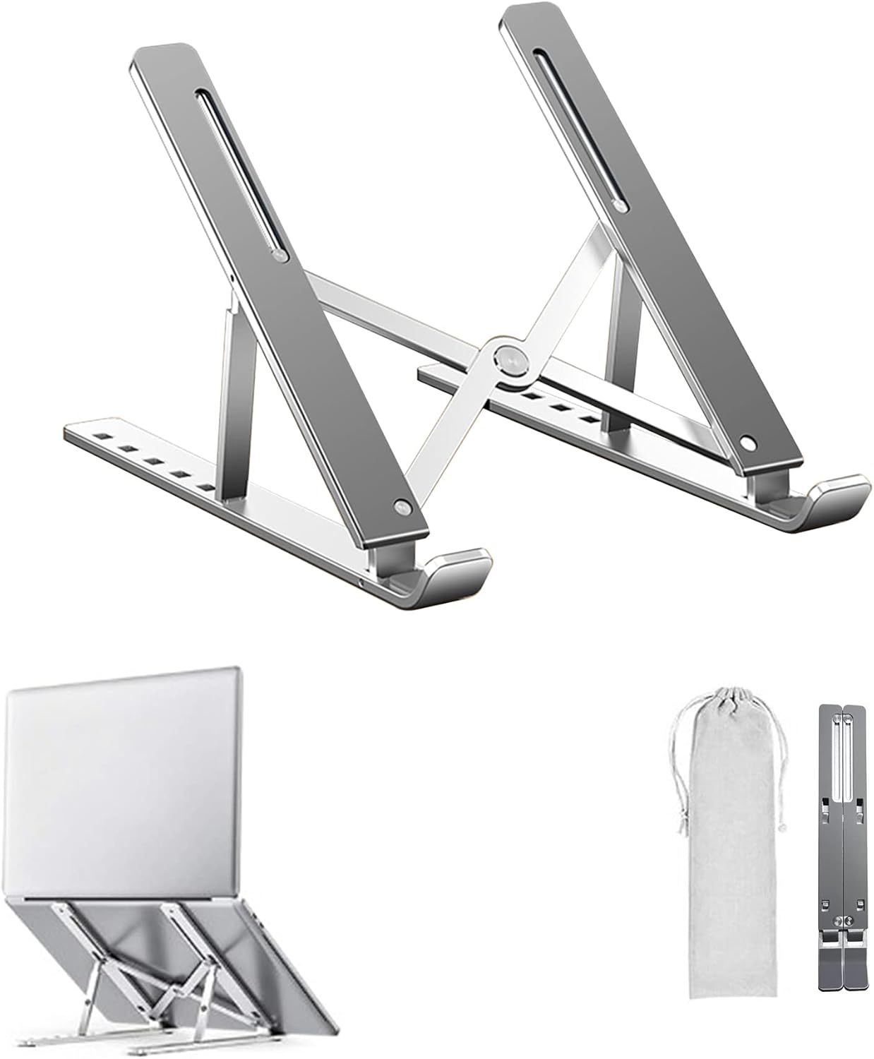 SIYOTO Laptop Stand, Notebook Tablet Bracket,6 Gear Adjustable Tilt ...