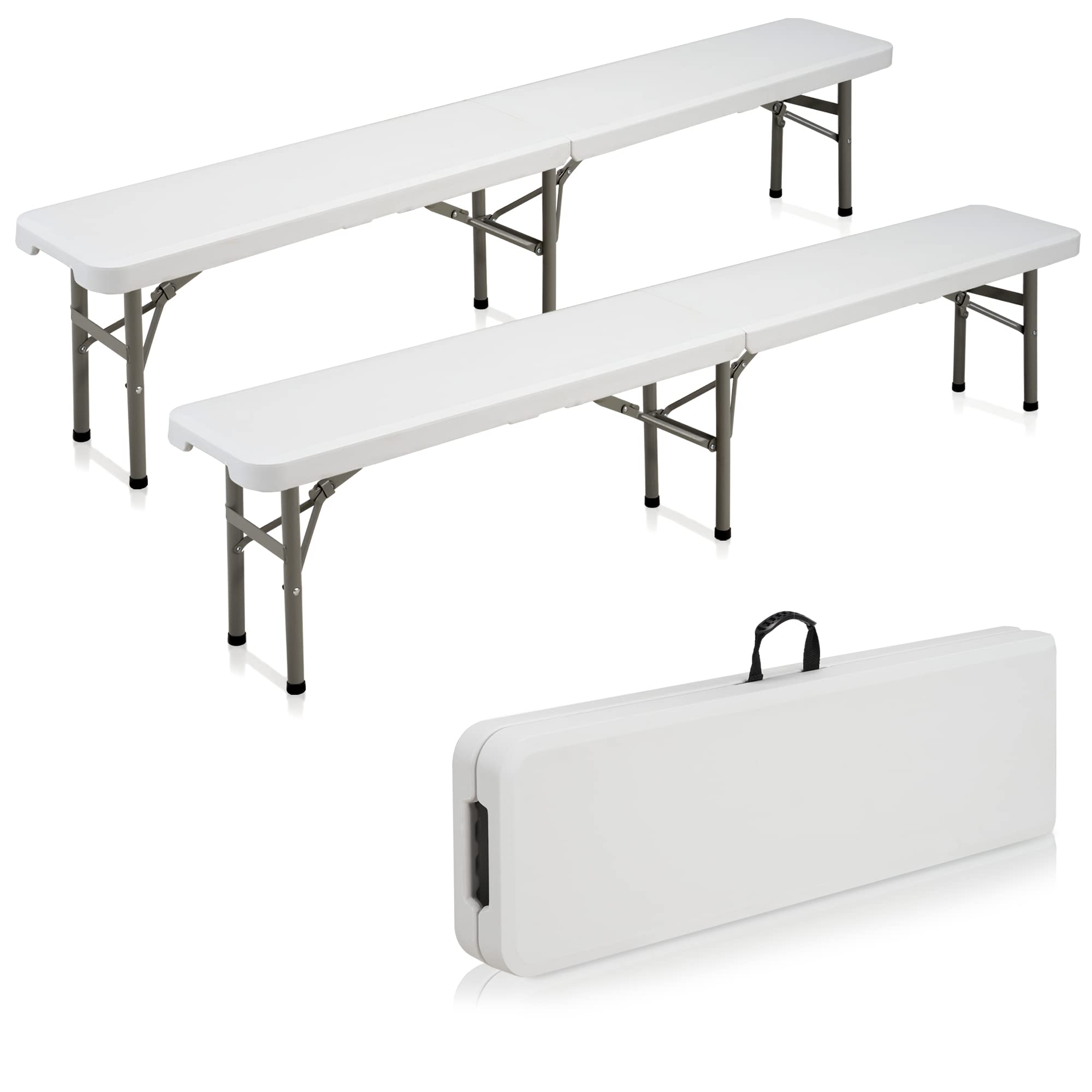 Snapklik.com : Fragess 6FT Plastic Folding Bench, Portable Bench