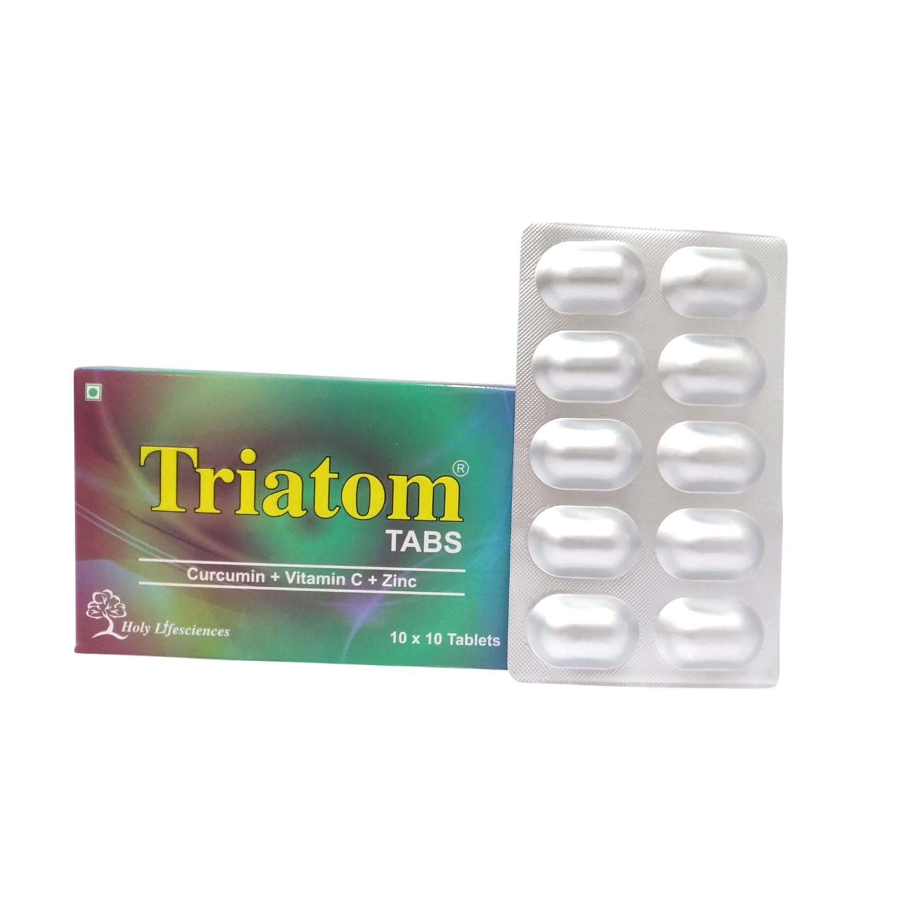 TRIATOM TAB - Curcumin + Vitamin C + Zinc (10 x 10 Tablets) : Amazon.in ...