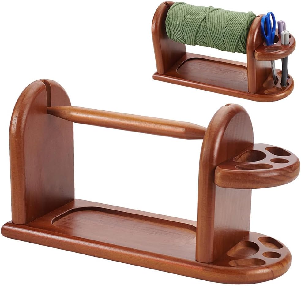 Amazon.com: WEBEEDY Wooden Yarn Ball Holder Crochet Knitting Yarn Rack ...