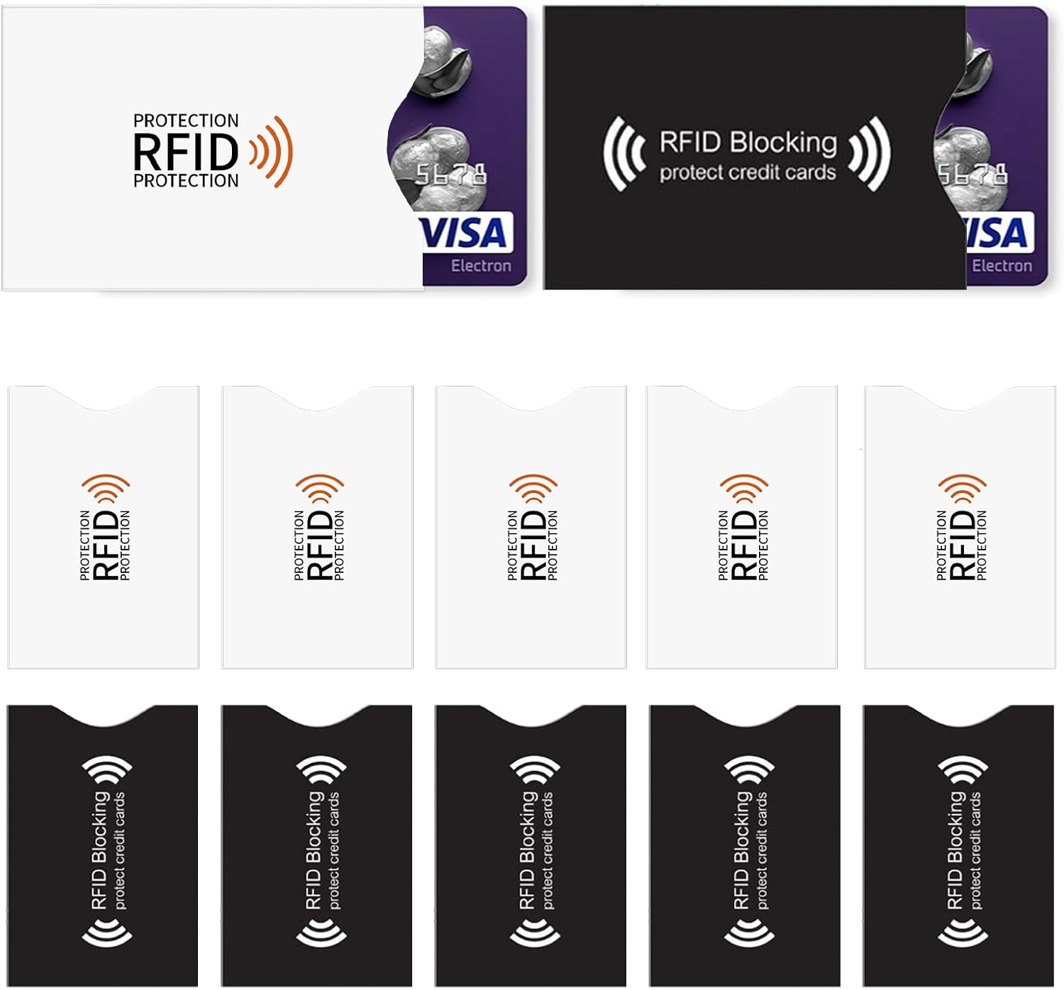 Amazon.com: RWSEFK 10 Pcs Credit Card Protector RFID Blocking Sleeves for Wallets Debit Card ...