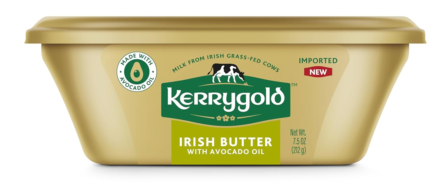 Amazon.com: Kerrygold Grassfed Pure Irish Butter with Avocado Oil Tub ...