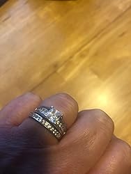 Amazon.com: MABELLA 925 Sterling Silver Cubic Zirconia Princess Cut Women's Wedding Engagement ...