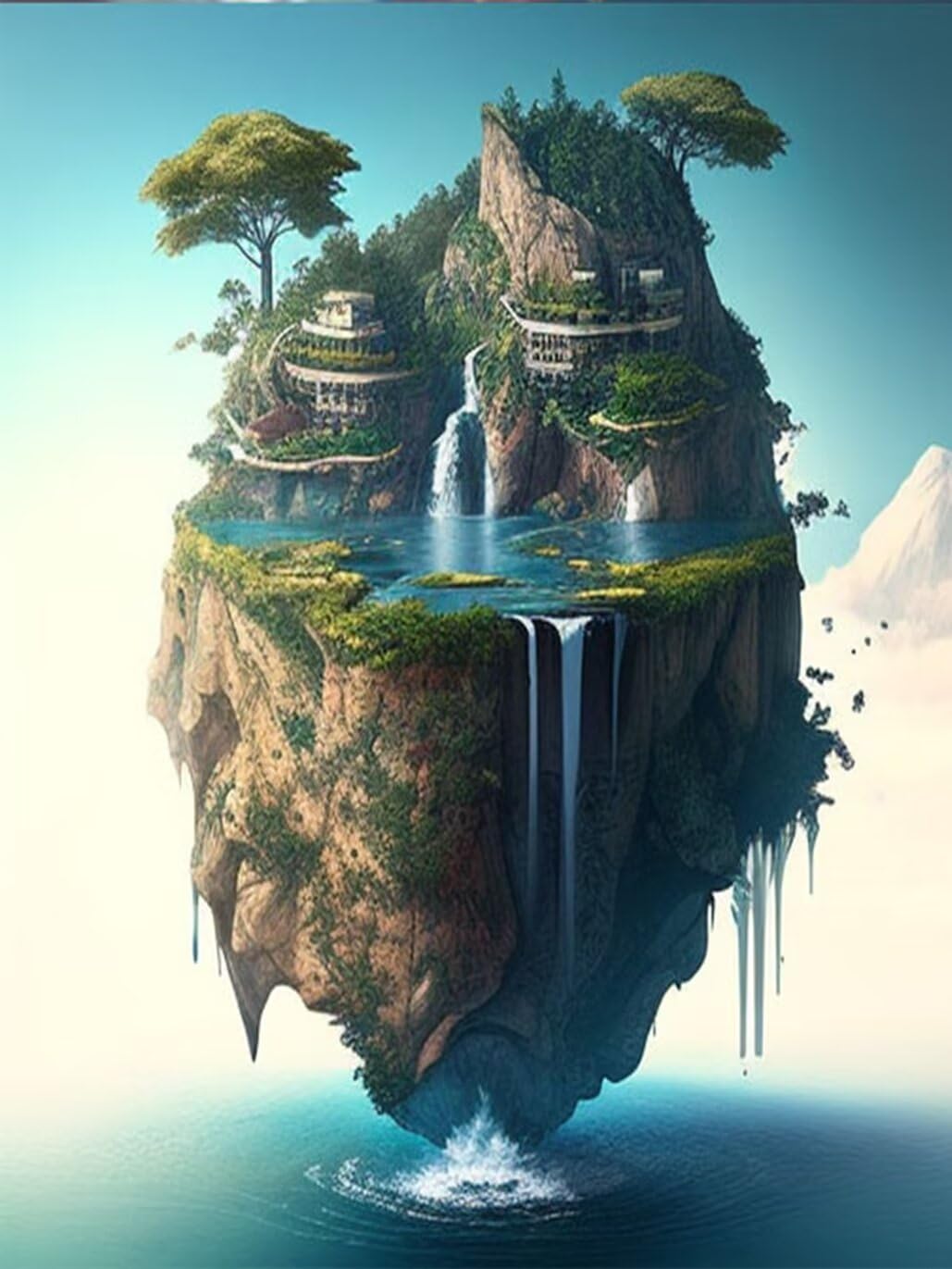 Amazon.com: 500 Piece Floating Island Wooden Jigsaw Puzzle, Challenging ...