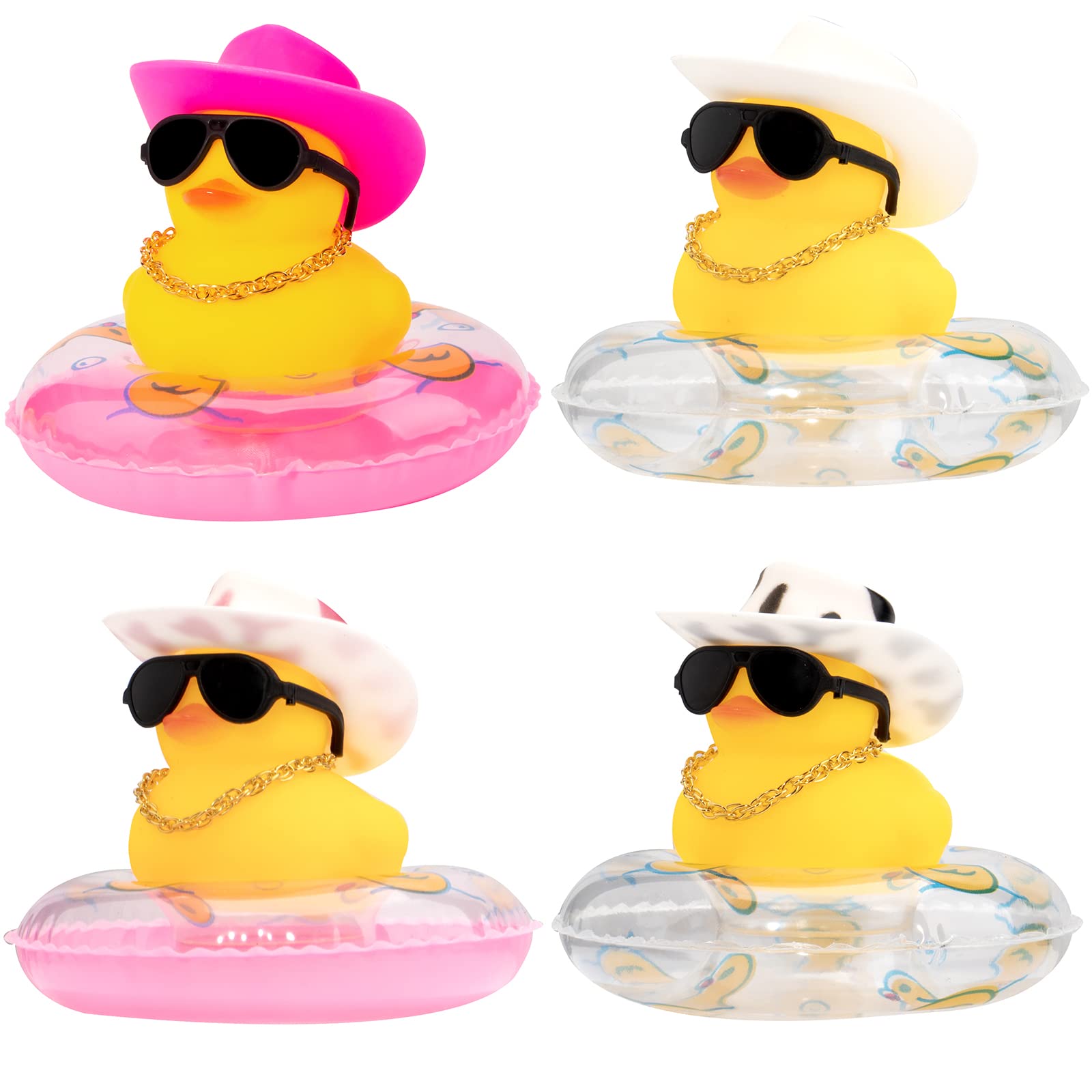 Amazon.com: wonuu Car Duck 4Pcs Rubber Duck Car Ornaments Yellow Duck ...