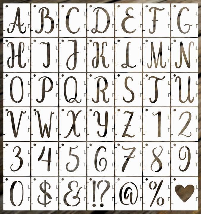 42pcs Alphabet Stencils, Stencils Letters, Reusable Stencil Letters Set ...