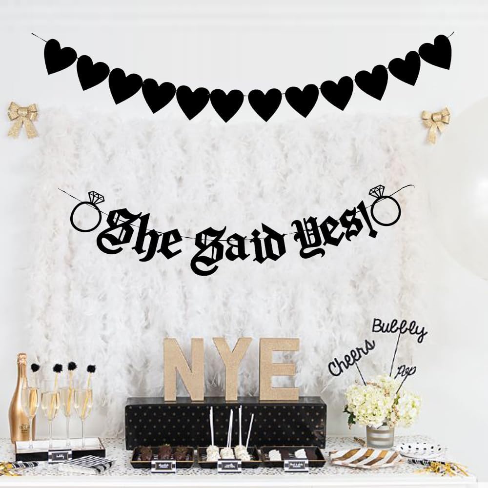 Amazon.com: She Said Yes Banner-Bachelorette Party Banner,Gothic Old ...