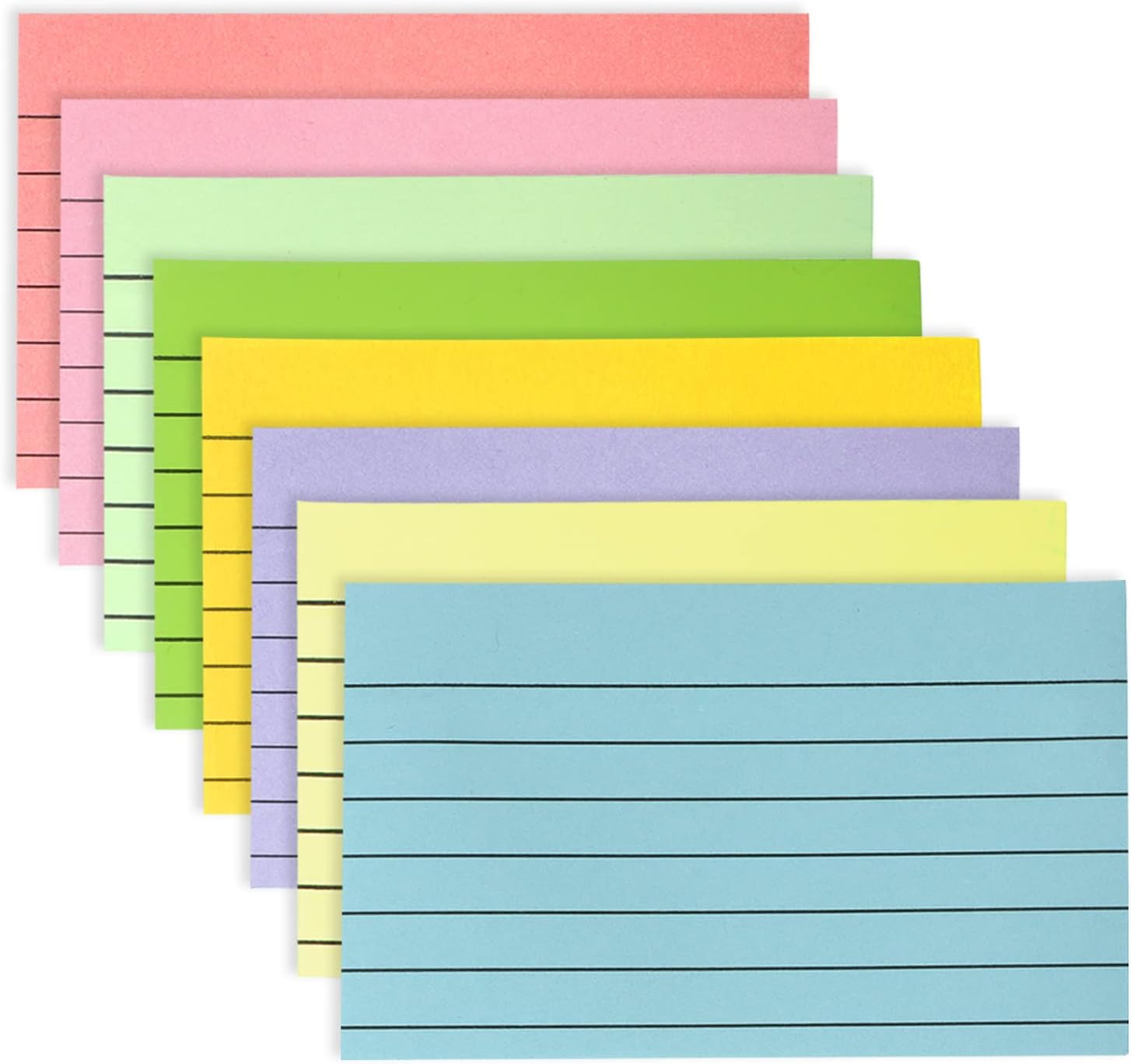 Puedno Sticky Notes, 400 Sheets Assorted Sticky Notes, 8 Colours Lined ...
