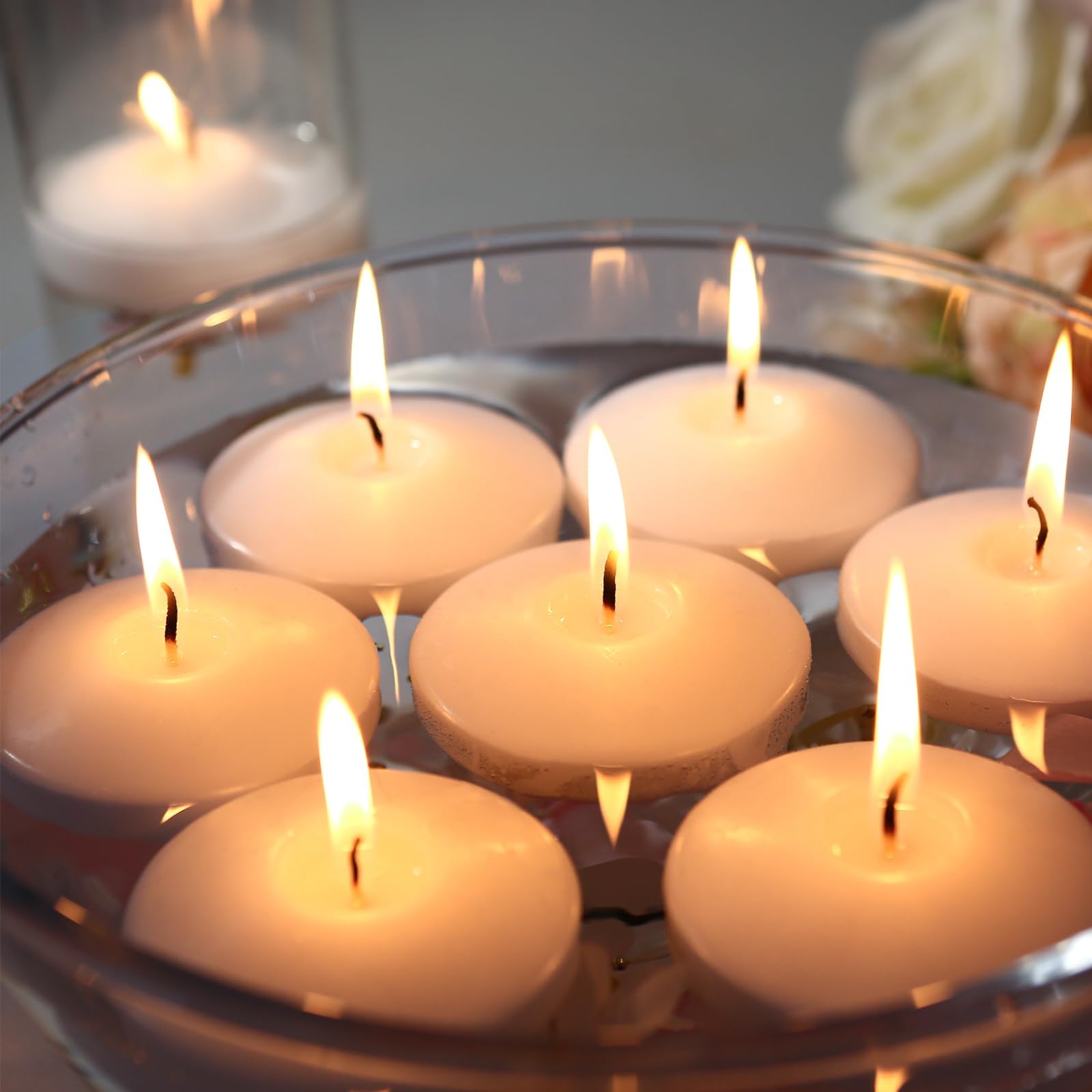 Amazon.com: TRIRITE 24pcs 3in White Floating Candles for Centerpieces ...