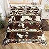 Amazon.com: Erosebridal Cowhide Comforter Cover Brown Highland Cow Print Duvet Cover,Western ...