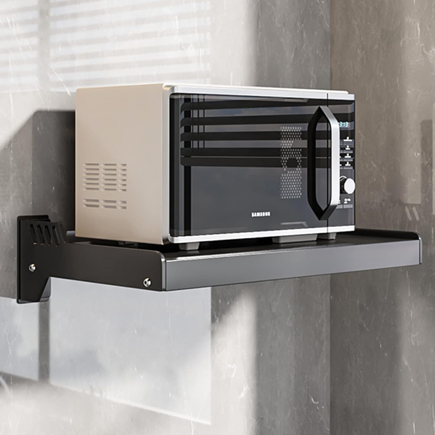 Amazon.com: Space-Saving Wall-Mounted Microwave Oven Rack Microwave ...
