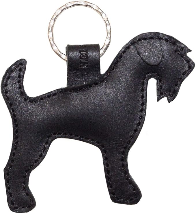 Amazon.com: Hide & Drink, Schnauzer Dog Keychain Leather / Key Ring ...
