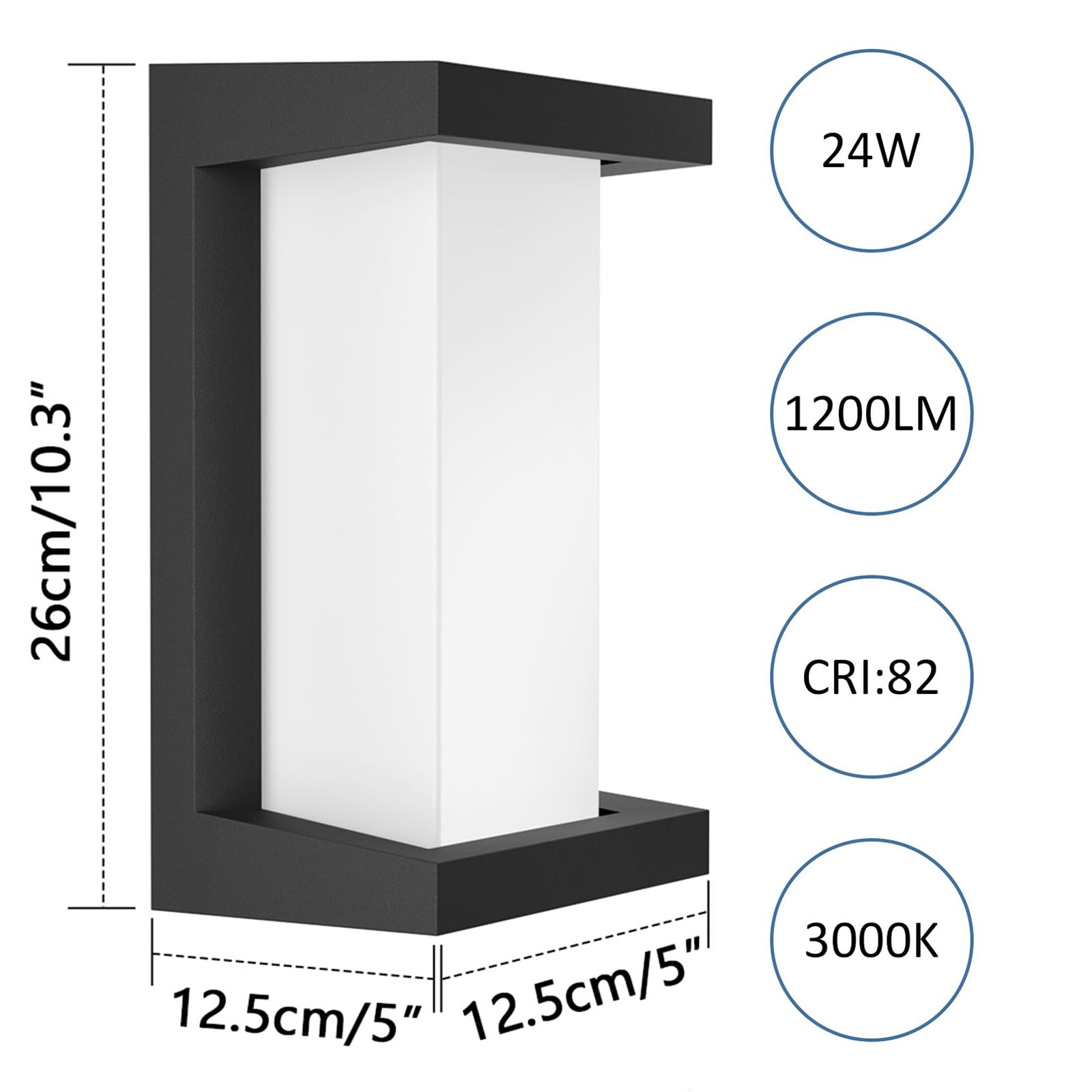 Snapklik.com : 2 Pack Modern Outdoor LED Porch Light Fixture, 20W LED ...