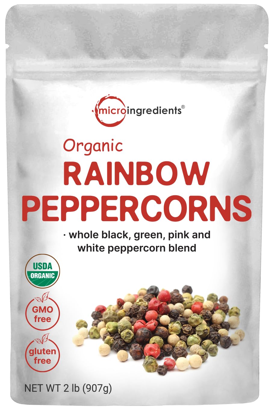 Amazon.com : Organic Whole Rainbow Peppercorn Blend, 2lbs | Black ...