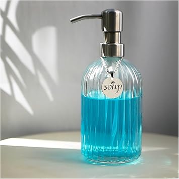 Amazon.com: XJHEYLZ Glass Soap Dispenser, Bathroom Hand Soap Dispenser ...