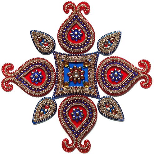 Buy Benari – Matka with Drop Kundan Rangoli Handcrafted Floor ...