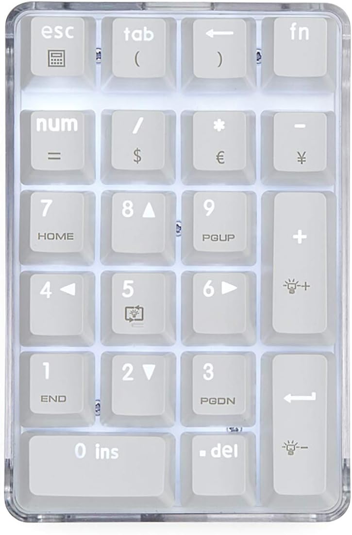 Qisan Mechanical Numeric Keypad GATERON Brown Switch Wired White ...