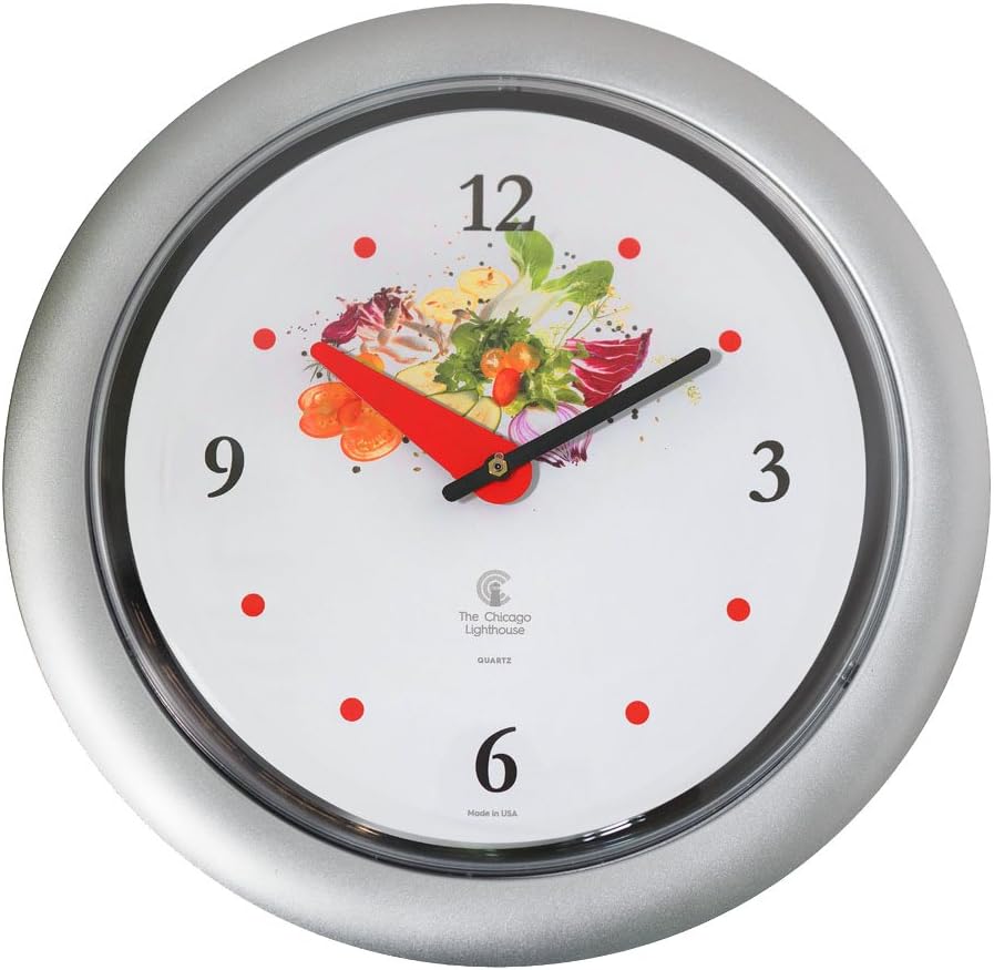 Amazon.com: Vegetable Garden-Sleek silver frame-14" Fashion Wall Clock ...