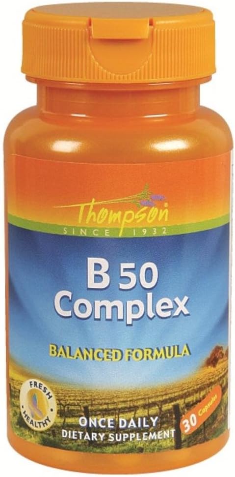 Amazon.com: Thompson B Complex, Veg Cap (Btl-Plastic) 50mg 30ct ...