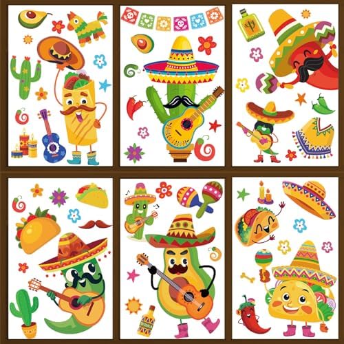 Amazon.com: Zonon 76 Pieces Mexican Fiesta Party Window Sticker Cinco ...