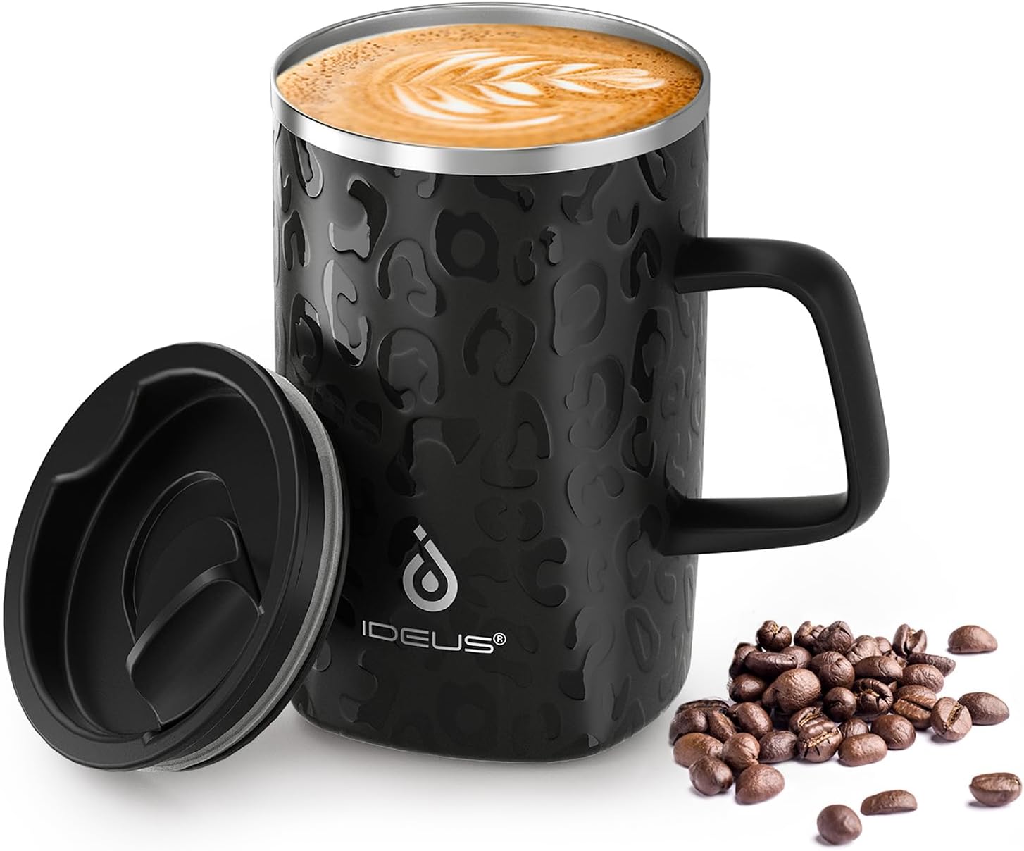 Amazon.com: Ideus Vacuum Insulated Coffee Mug, 16oz Reusable Stainless ...