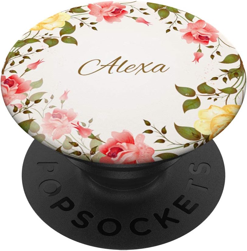 Amazon.com: Alexa Name Gift Floral Personalized PopSockets PopGrip ...