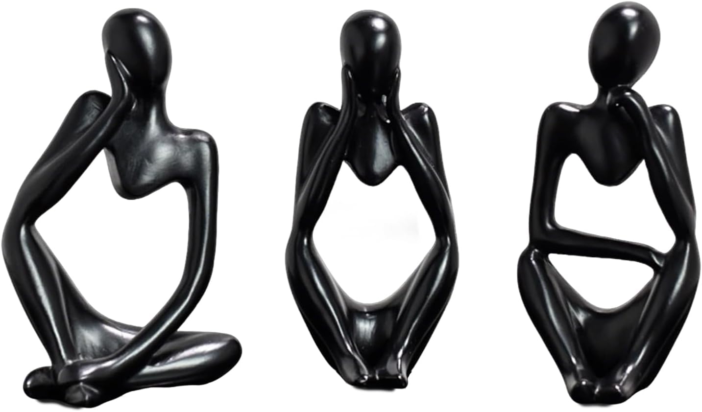 Amazon.com: Mingzhang 3pcs Thinker Statue Abstract Art Thinker ...