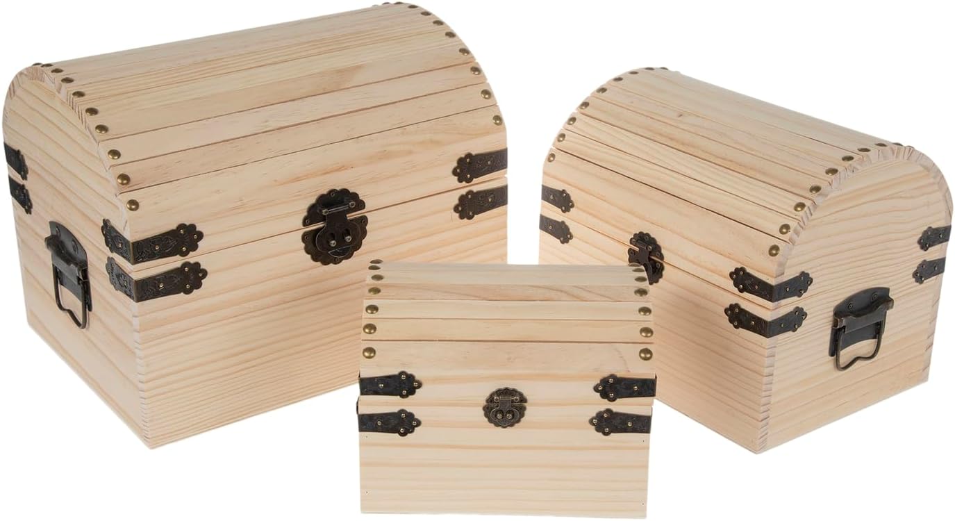 Amazon.com: Hobby Lobby Wood Trunks With Handles Set : Home & Kitchen