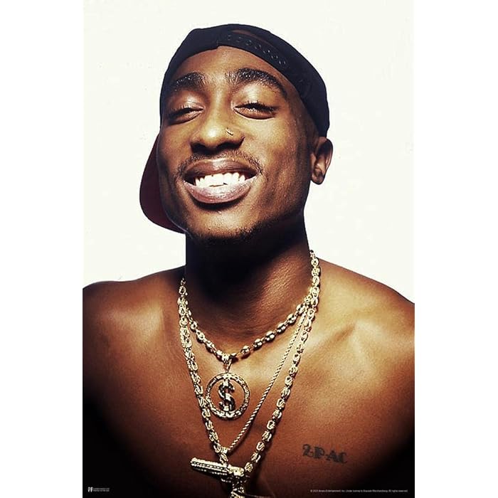 Buy Tupac Posters 2Pac Poster Smiling Gold Chain Photo 90s Hip Hop ...