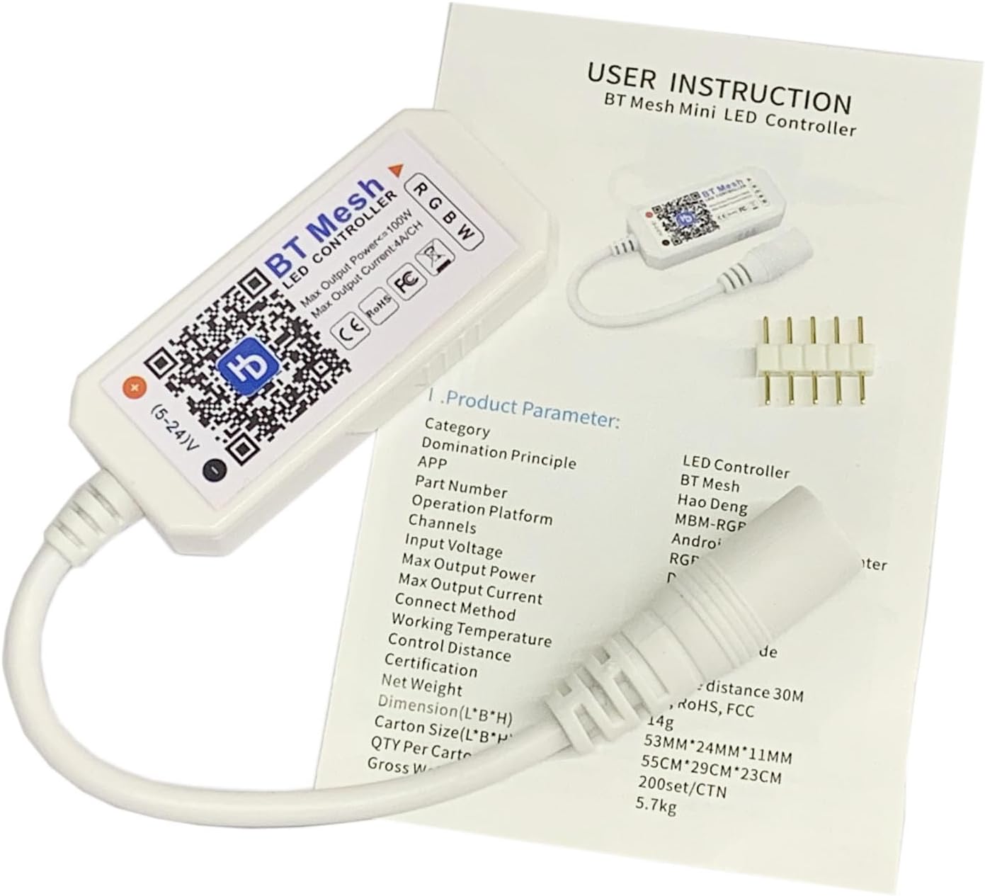 Amazon.com: TOPXCDZ Smart Bluetooth Led Controller DIM RGB RGBW LED ...