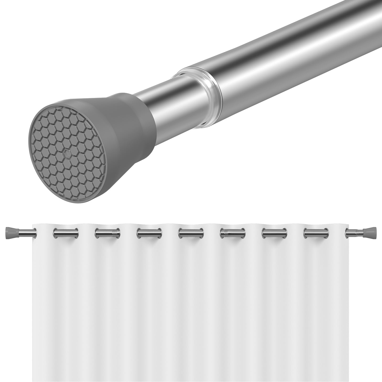 Snapklik.com : QINGYUN Tension Rods For Windows 28 To 48 Inches Silver ...
