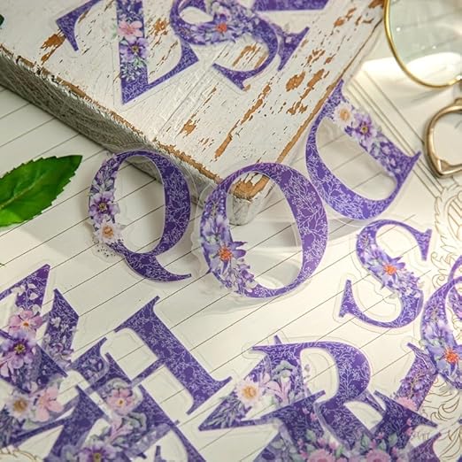 Amazon.com: 6 Packs Letter Stickers, 1.5 inch Vinyl Vintage Floral ...