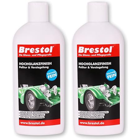 Brestol Autopolitur Hochglanz 2x 500 ml - Hochglanzfinish Carnaubawachs ...