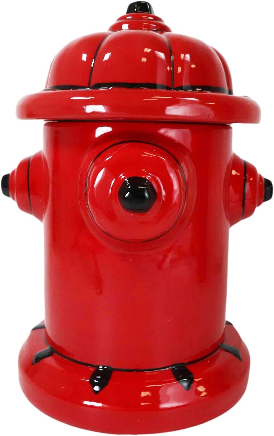 Amazon.com: Fire Hydrant Ceramic Cookie Jar Fireman Firefighter Home ...